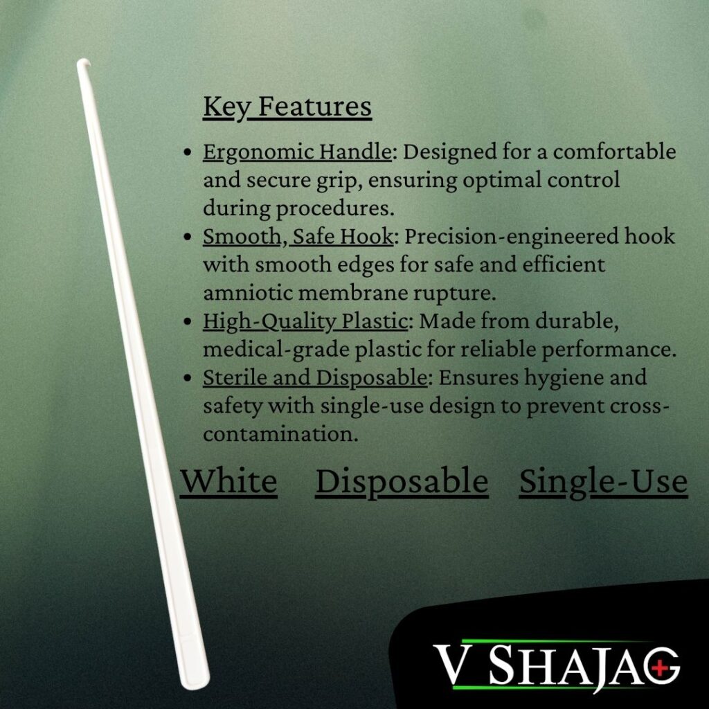 V SHAJAG Amniotomy Hook - Disposable, Medical-Grade Obstetric Tool for ...